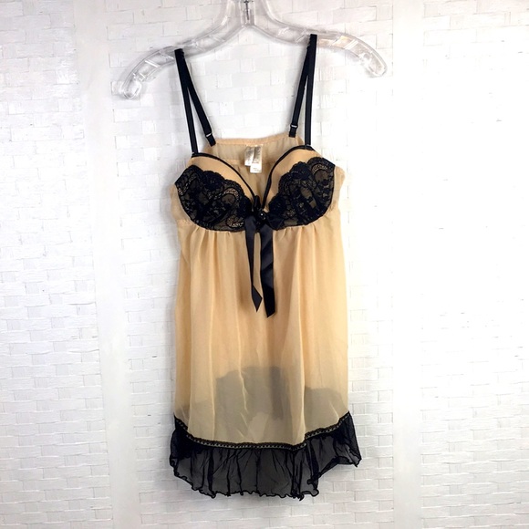 Ambrielle | Intimates & Sleepwear | Ambrielle Teddy Beige Small Sheer ...